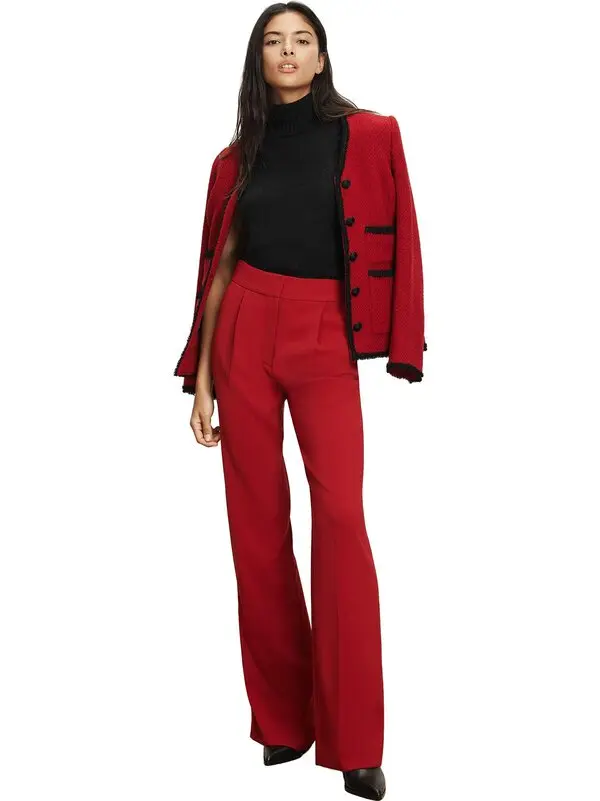 Veronica Beard Robinne Wide-leg Trouser - Cardinal Red