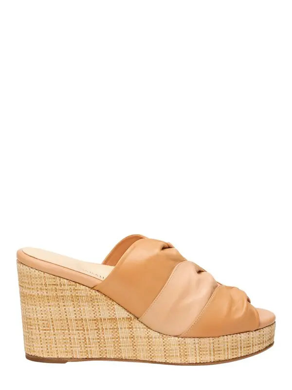 Sarah Flint Perfect Arabesque Wedge 80 - Two-tone Camel Nappa & Woven