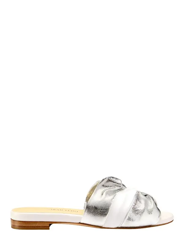 Sarah Flint Arabesque Slide - White And Silver Textured Nappa