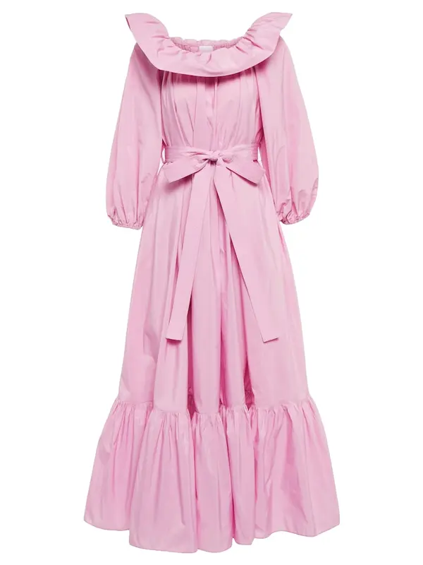 Patou Off-shoulder Faille Maxi Dress - Pink