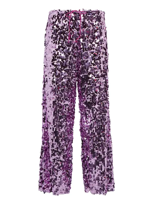 Oseree Sequined Wide-leg Pants - Pink