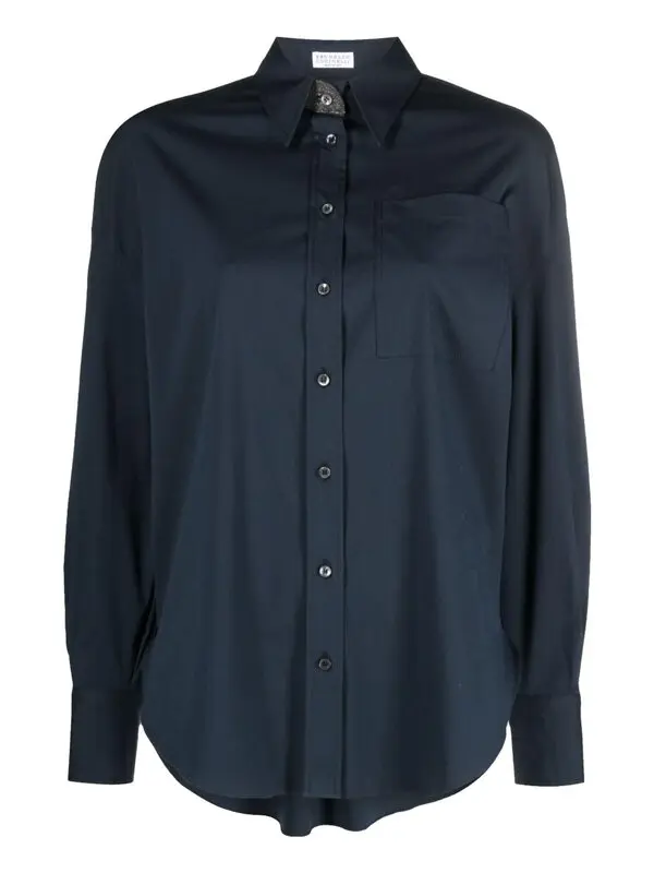 Brunello Cucinelli Cotton-poplin Shirt - Blue