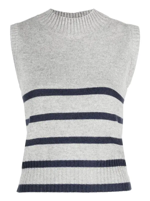Brunello Cucinelli Striped Cashmere Vest - Grey