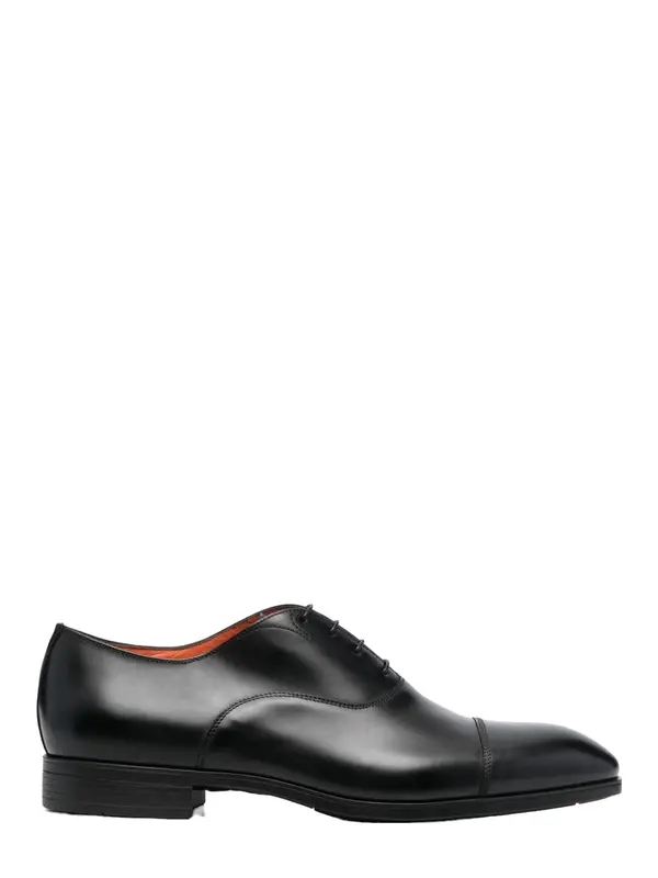Santoni Leather Oxford Shoes - Black