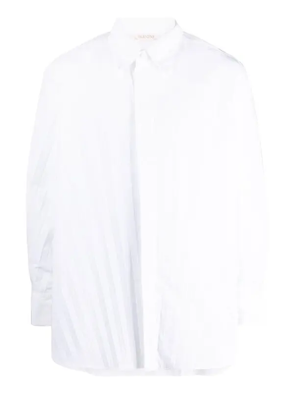 Valentino Garavani Pleated Long-sleeve Shirt - White