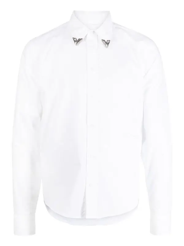 Off-White Straight-point Collar Shirt - White