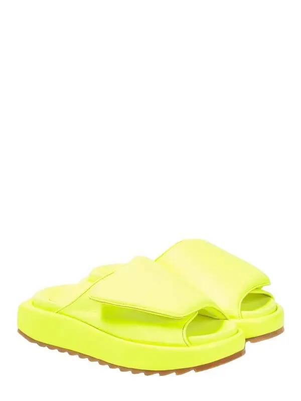 GIA BORGHINI Gia 1 Leather Slides - Yellow