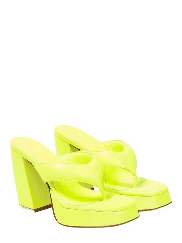 GIA BORGHINI Gia 17 Leather Platform Sandals - Yellow