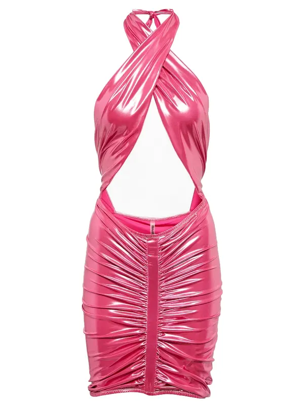 REINA OLGA Stallion Lamé Minidress - Pink