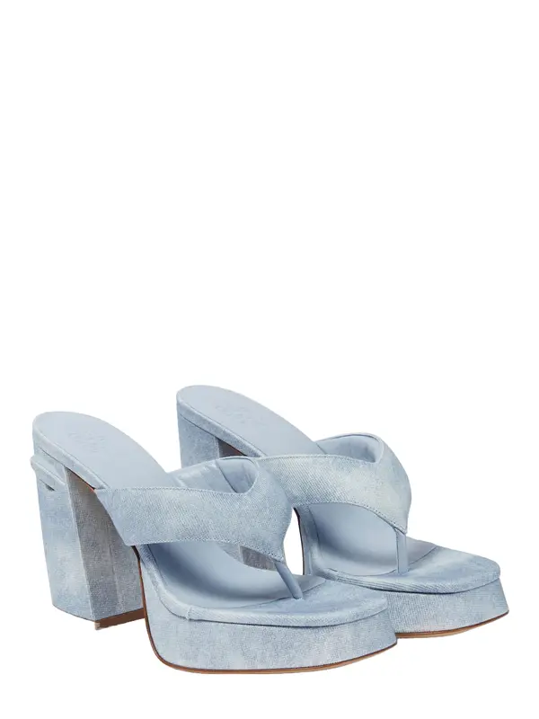 GIA BORGHINI Gia 17 Uni Platform Thong Sandals - Blue