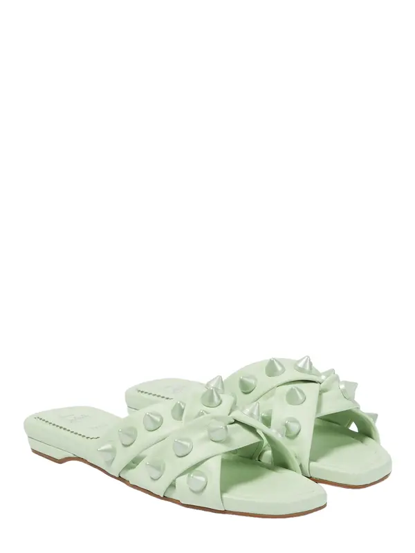 CHRISTIAN LOUBOUTIN Miss Spika Club Leather Sandals - Green
