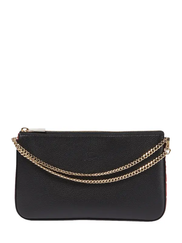 CHRISTIAN LOUBOUTIN Loubila Leather Clutch - Black