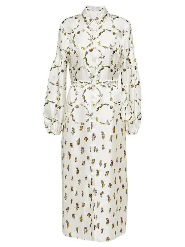 Gabriela Hearst Mauri Printed Maxi Dress - White