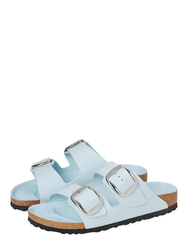 BIRKENSTOCK Arizona Big Buckle High Shine Leather Sandals - Blue