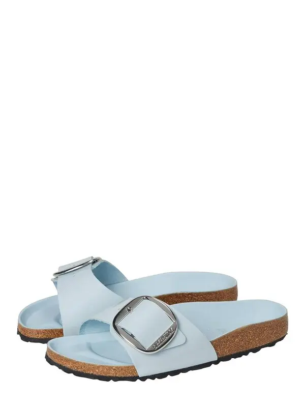 BIRKENSTOCK Madrid Big Buckle High Shine Slide Sandals - Blue
