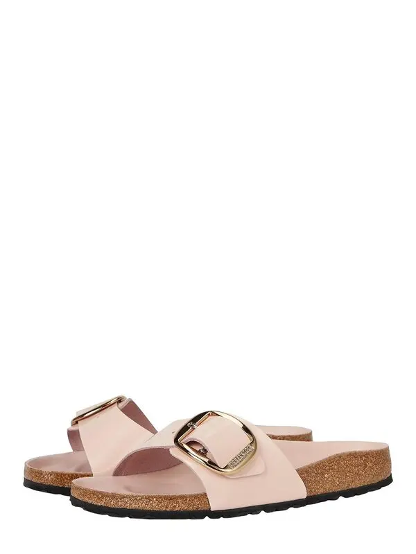 BIRKENSTOCK Madrid Big Buckle High Shine Slide Sandals - Pink