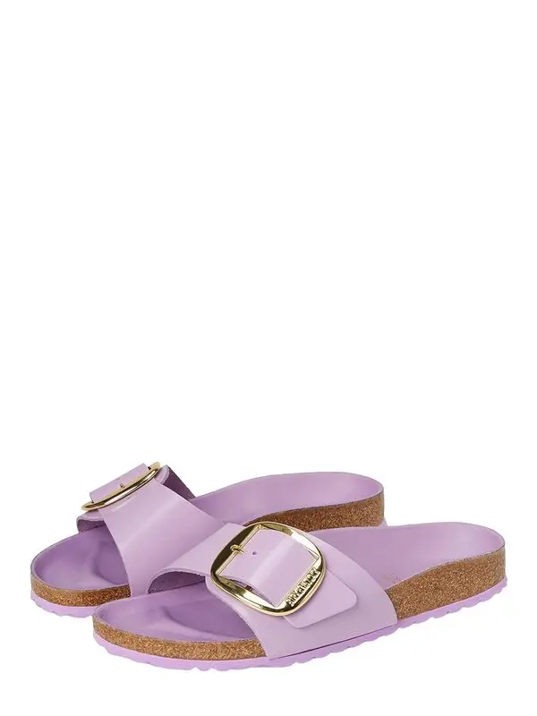 BIRKENSTOCK Madrid Big Buckle High Shine Slide Sandals - Purple