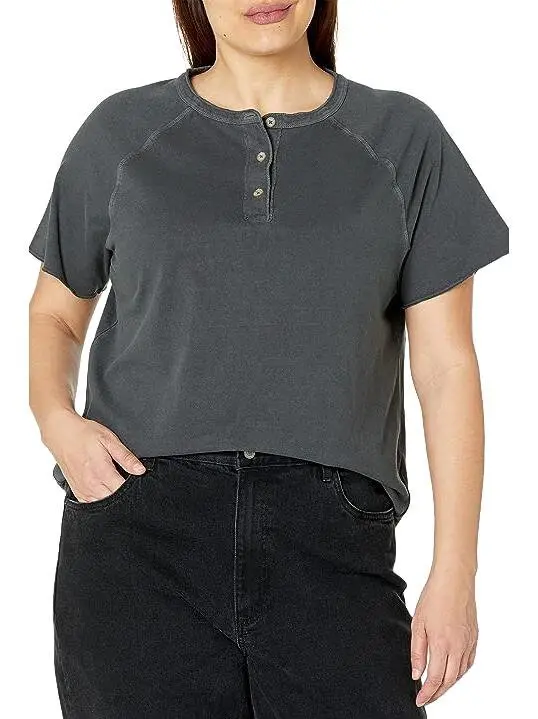 Madewell Plus Bells Henley Tee - Gray