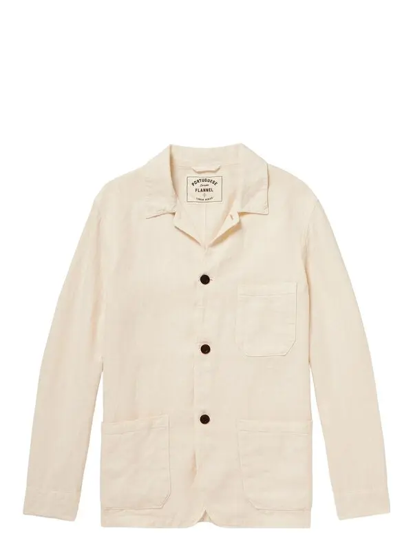 Portuguese Flannel Labura Slim-fit Linen Jacket - Neutrals