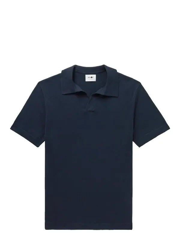 Nn07 Ryan 6311 Cotton And Linen-blend Polo Shirt - Blue