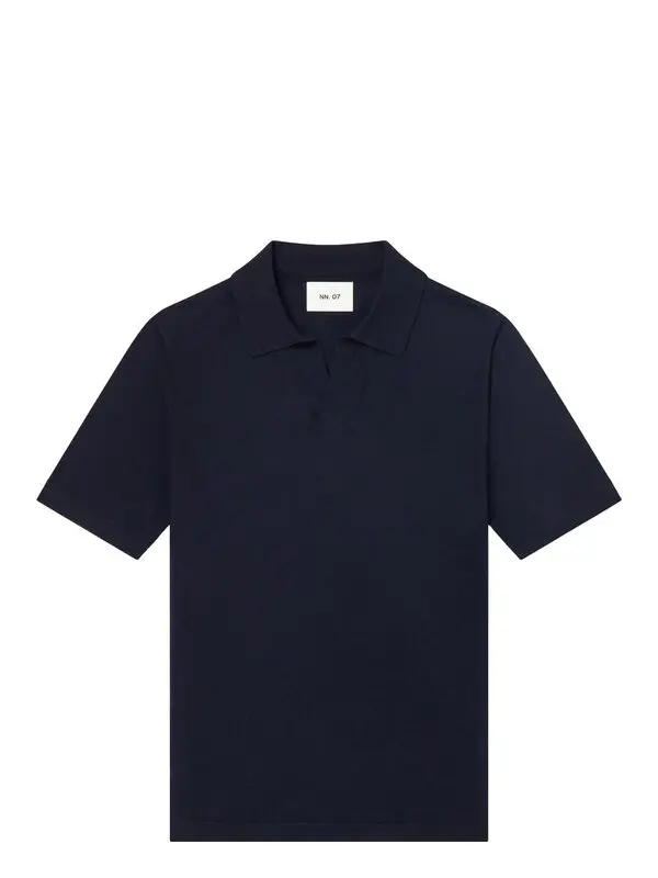Nn07 Ryan 6311 Cotton And Linen-blend Polo Shirt - Blue