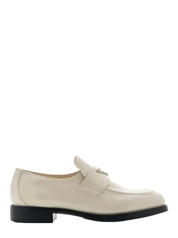 Prada Patent Leather Loafers - Ivory