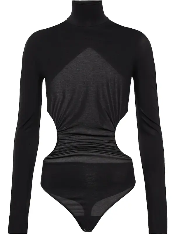 Wolford X N21 Cutout Turtleneck Bodysuit - Black