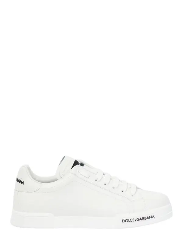 Dolce & Gabbana Logo Leather Sneakers - White