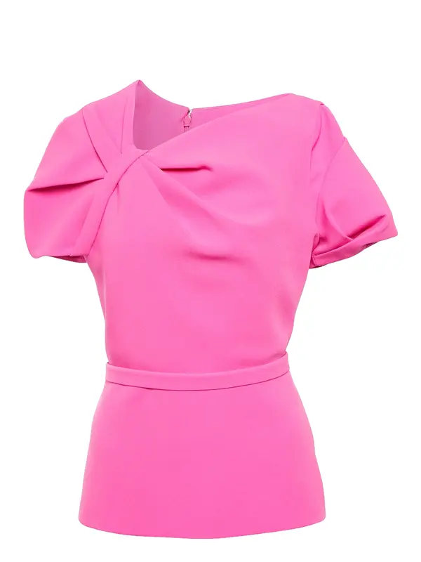 Safiyaa Peplum Crêpe Top - Pink