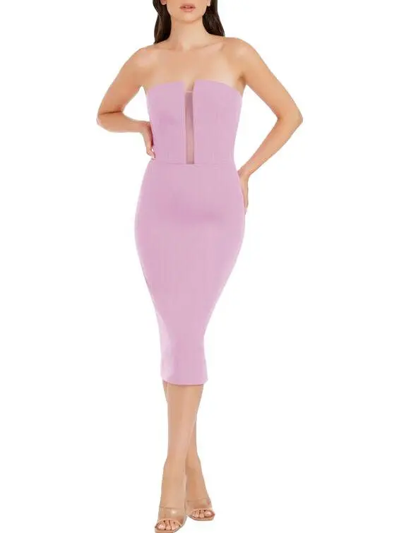 Dress The Population Erica Strapless Sheath Cocktail Dress - Lavender
