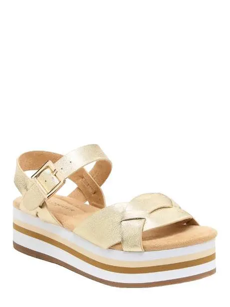 KELSI DAGGER BROOKLYN Breeze Platform Sandals - Light Gold