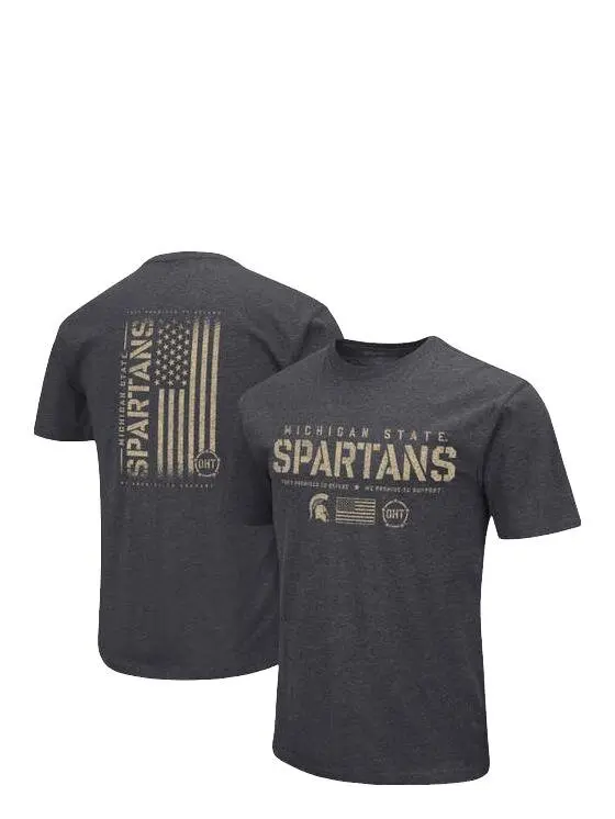 COLOSSEUM Michigan State Spartans Big & Tall Oht Military Appreciation Playbook T-shirt - Heather Black