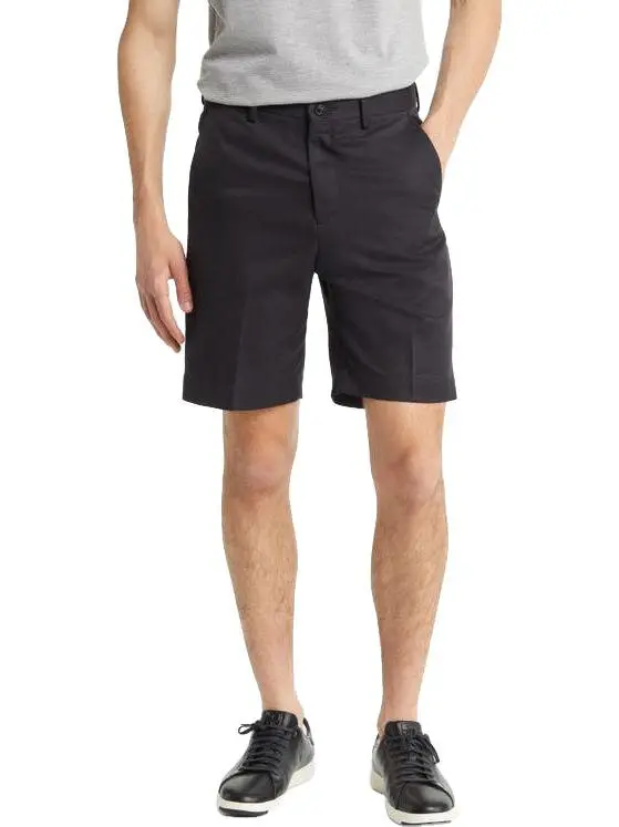 Berle Microfiber Flat-front Tailored Shorts - Black