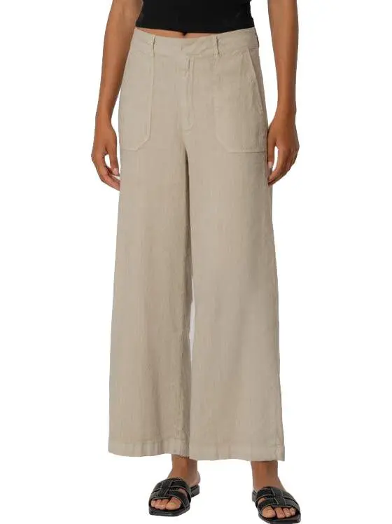 Kut From The Kloth Topaz High-waisted Wide-leg Linen-blend Pants - Sand