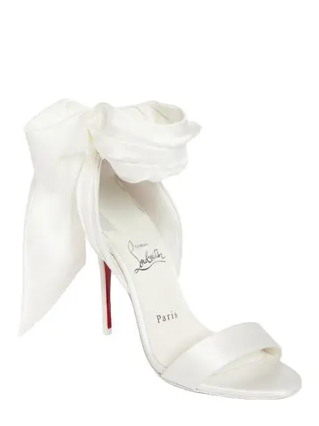 CHRISTIAN LOUBOUTIN Sandale Du Désert 100 Ankle Wrap Sandals - Ivory/snow