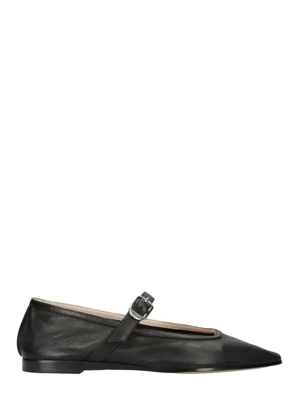 Le Monde Beryl Leather Mary Jane Ballet Flats - Black