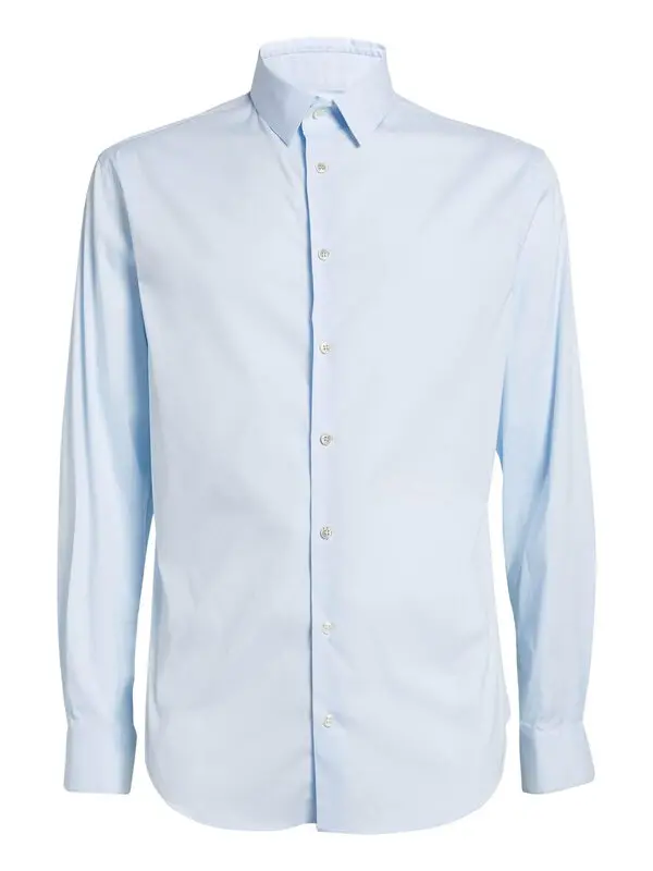 Giorgio Armani Cotton-blend Shirt - Blue