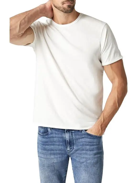 MAVI Raw Edge Cotton T-shirt - Blanc De Blanc