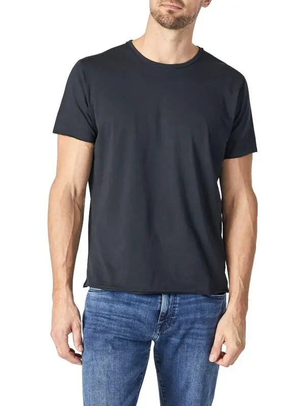MAVI Raw Edge Cotton T-shirt - Black
