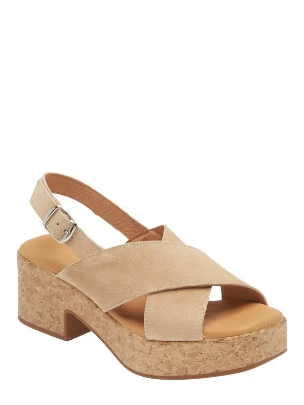 Cordani Malin Platform Sandal - Camel Suede