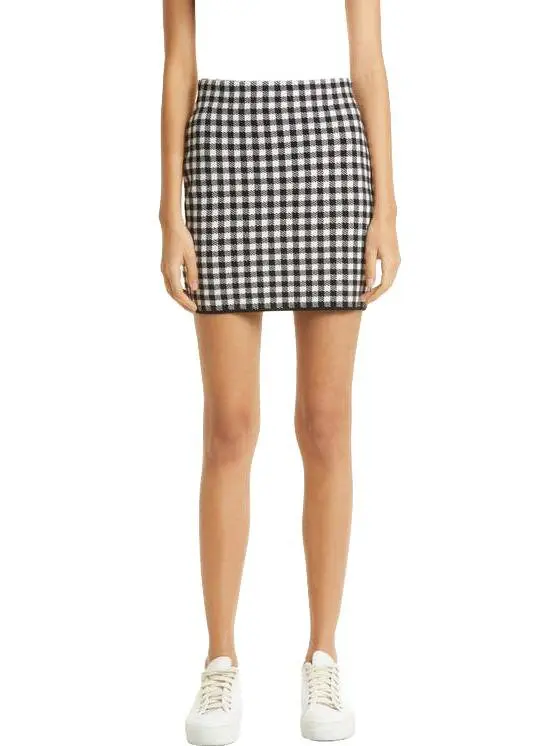 ATM Anthony Thomas Melillo Gingham Jacquard Mini Skirt - Black/ White