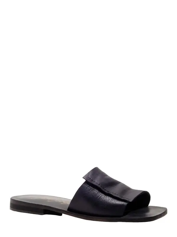 Free People Verona Leather Slide Sandal - Black