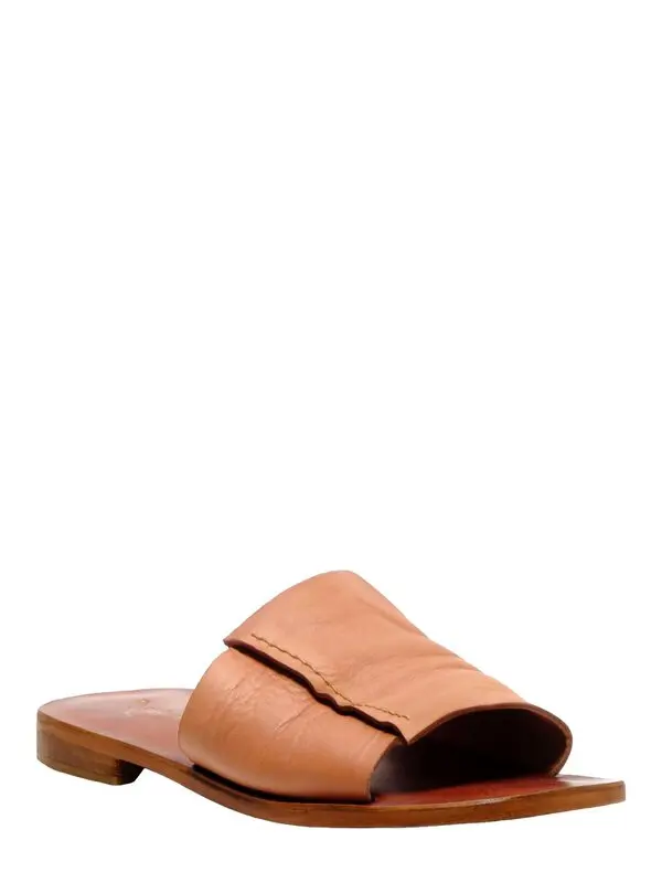 Free People Verona Leather Slide Sandal - Tan