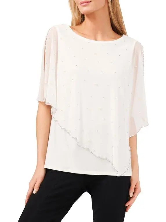 Chaus Embellished Asymmetric Top - Lily Ivory 159