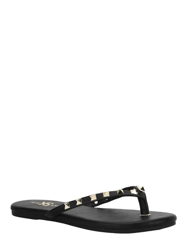 Yosi Samra Rivington Studded Flip Flops - Black