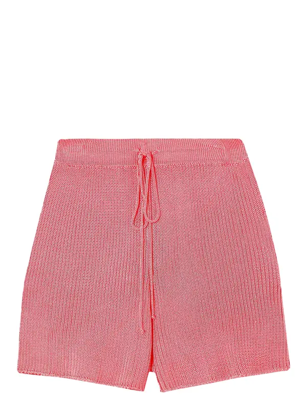 Calle Del Mar Ribbed Knit Shorts - Pink