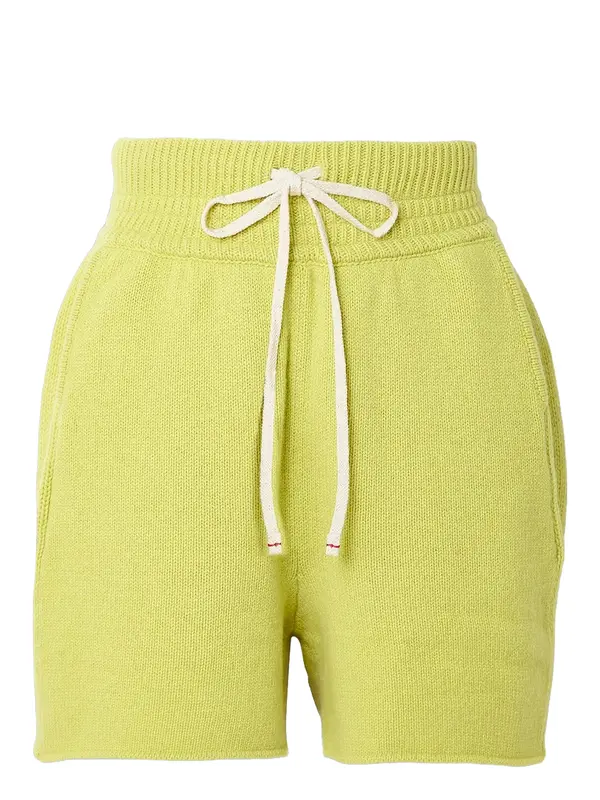 LES TIEN Yacht Cashmere Shorts - Chartreuse