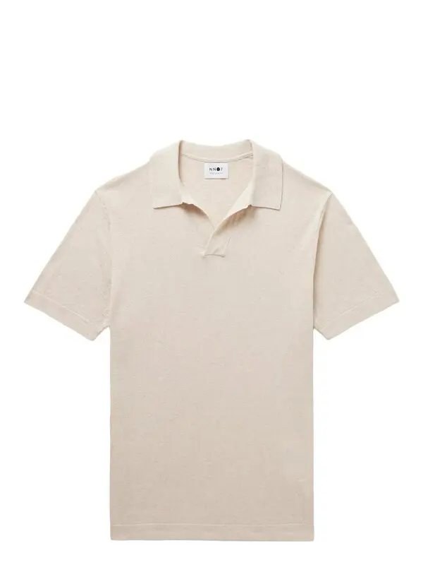 Nn07 Ryan 6311 Cotton And Linen-blend Polo Shirt - Neutrals