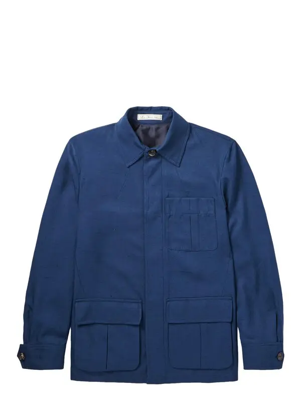 UMIT BENAN Explorer Slub Linen Shirt Jacket - Blue