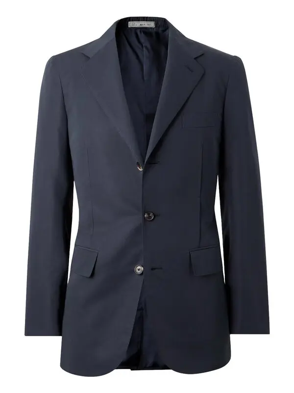UMIT BENAN Cotton And Silk-blend Blazer - Blue